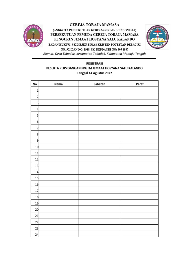 Registrasi Peserta Sidang | PDF