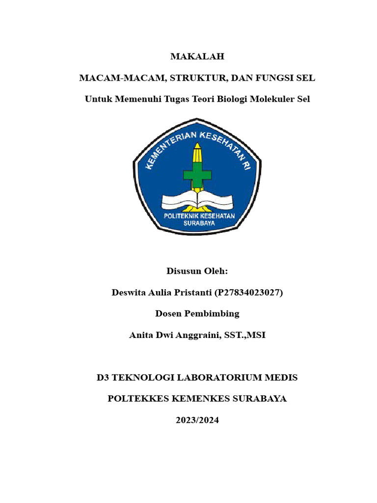 MAKALAH Sel | PDF | Pengembangan Diri