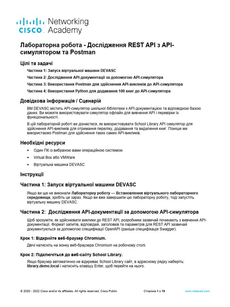 4.5.5 Lab - Explore Rest Apis With Api Simulator and Postman - Uk UA | PDF
