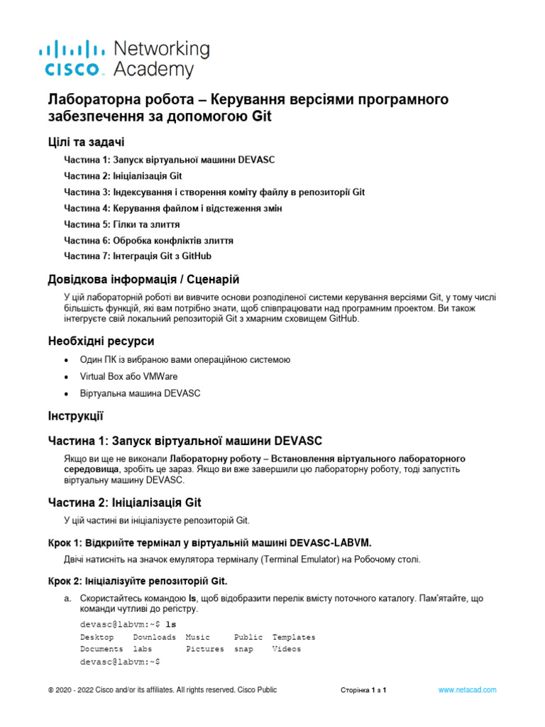 3.3.11 Lab - Software Version Control With Git - Uk UA | PDF