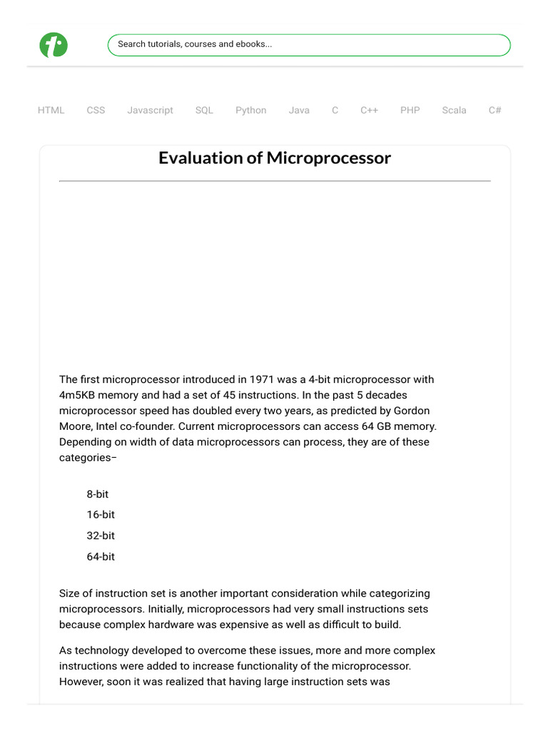 Evaluation of Microprocessor | PDF
