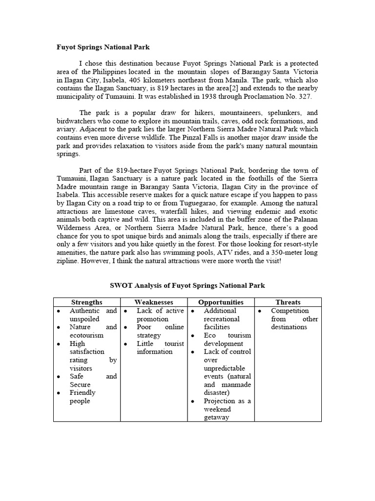 Fuyot Springs National Park Guide | PDF