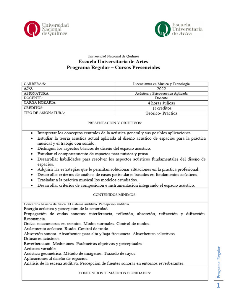 Acústica y Psicoacústica Aplicada - MyT | PDF