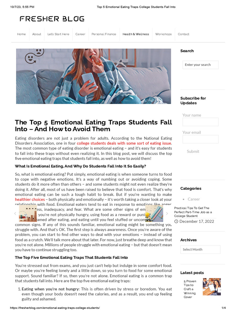 Top 5 Emotional Eating Traps College Students Fall Into | PDF