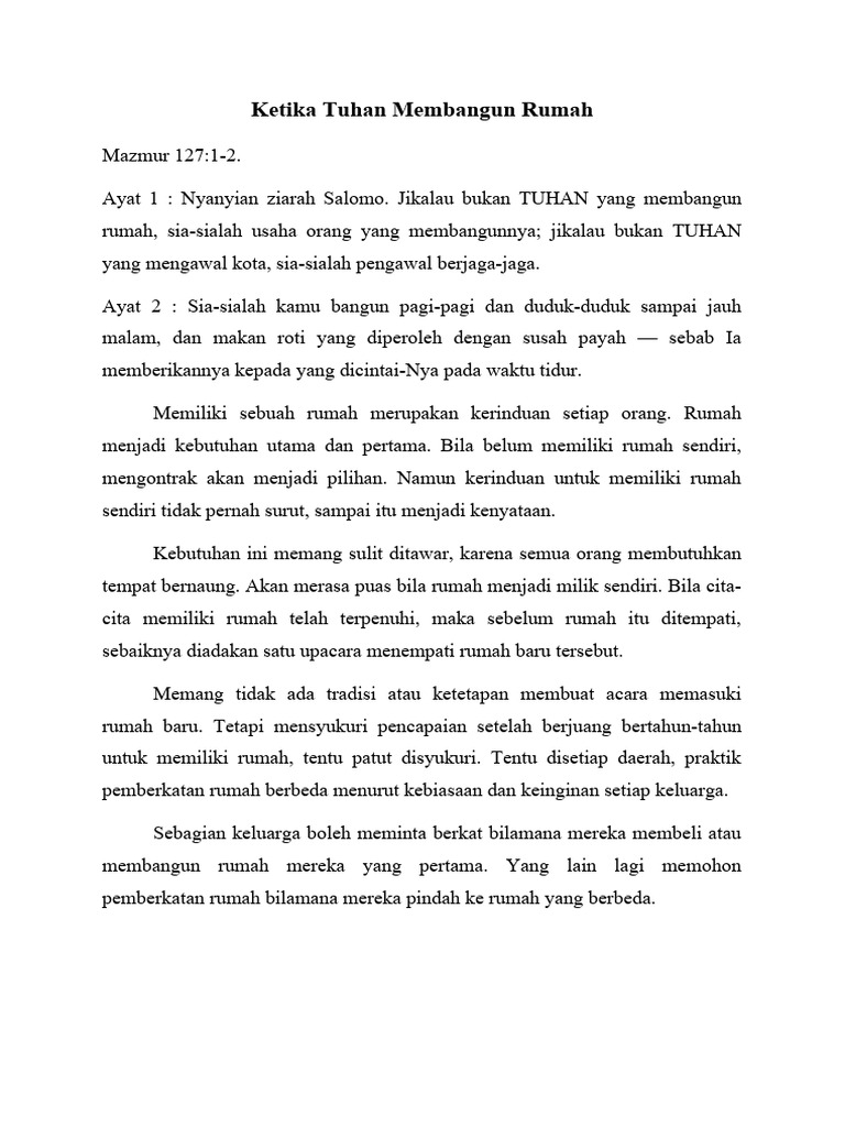 Khotbah Mama Di STM | PDF