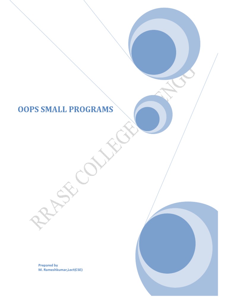 OOPS Sample Programs | PDF | Control Flow | Parameter (Computer ...