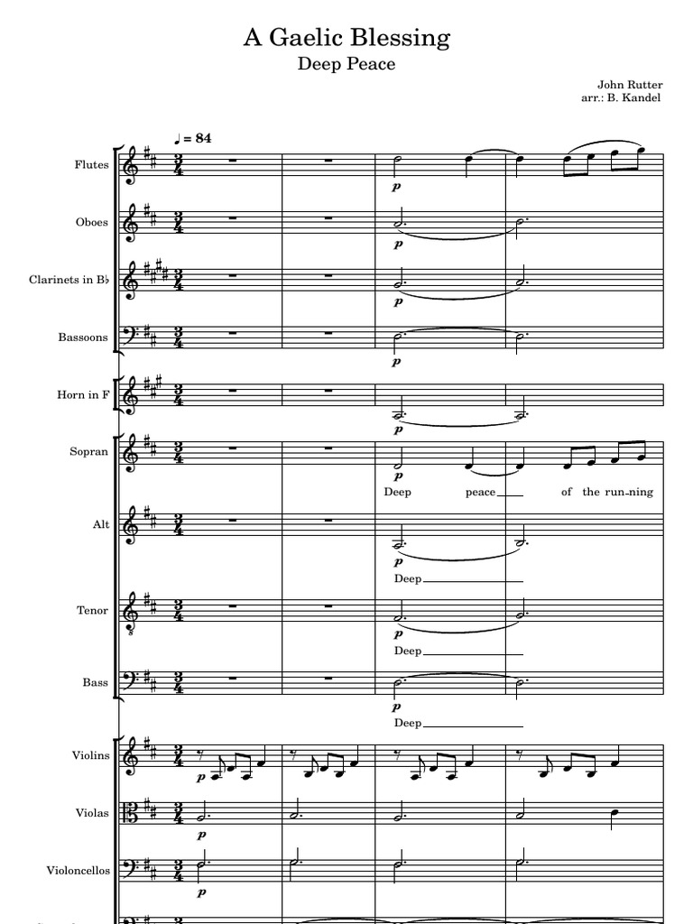 A Gaelic Blessing Deep Peace John Rutter-3 | PDF