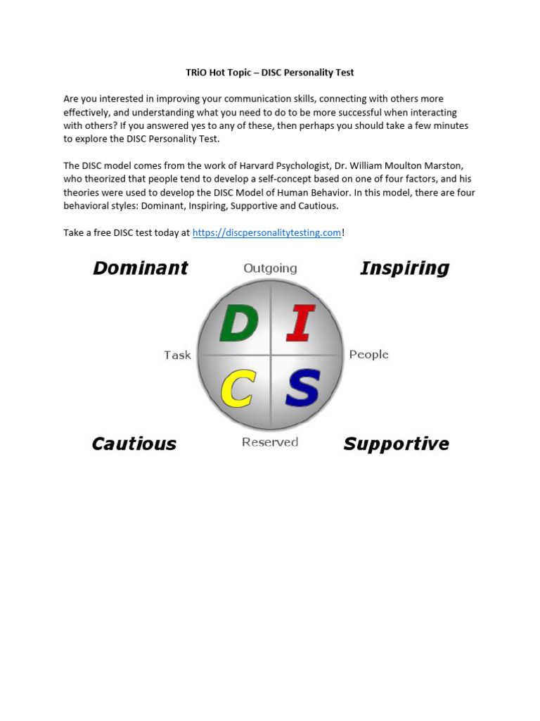 DISC Personality Test | PDF