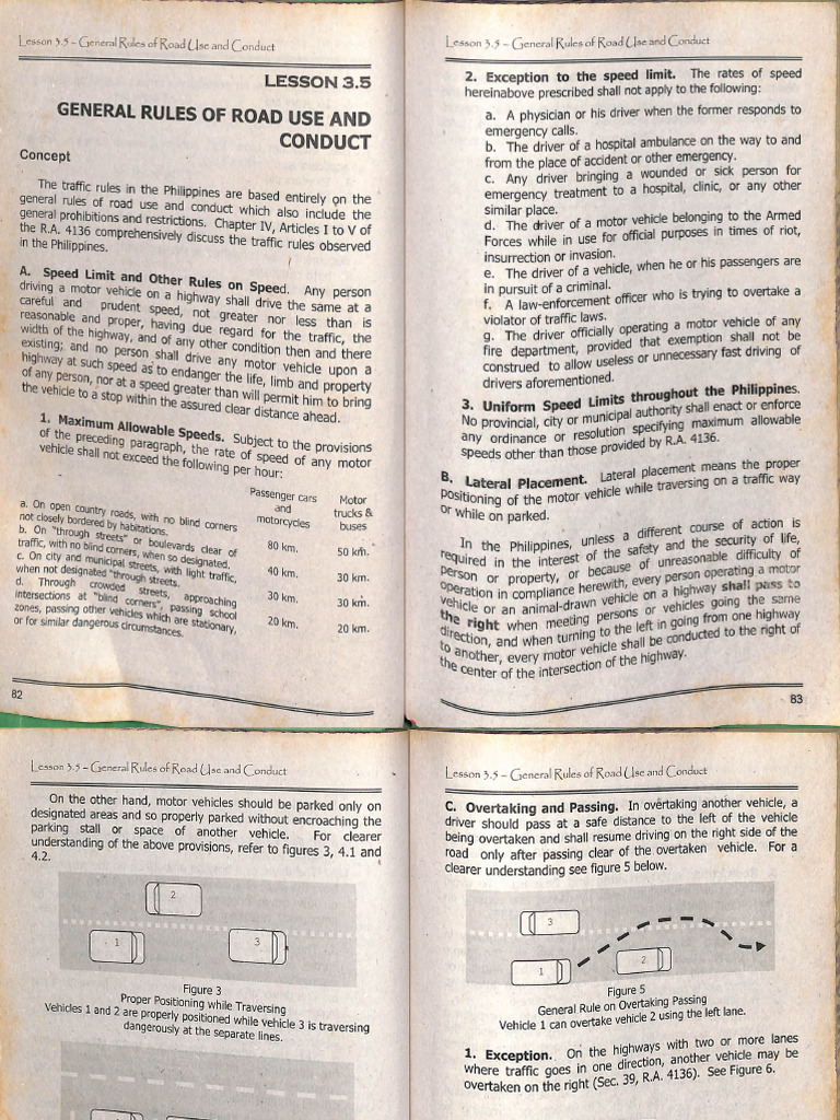 Module 3..lesson 3.5 General Rules of Road Use and Conduct | PDF