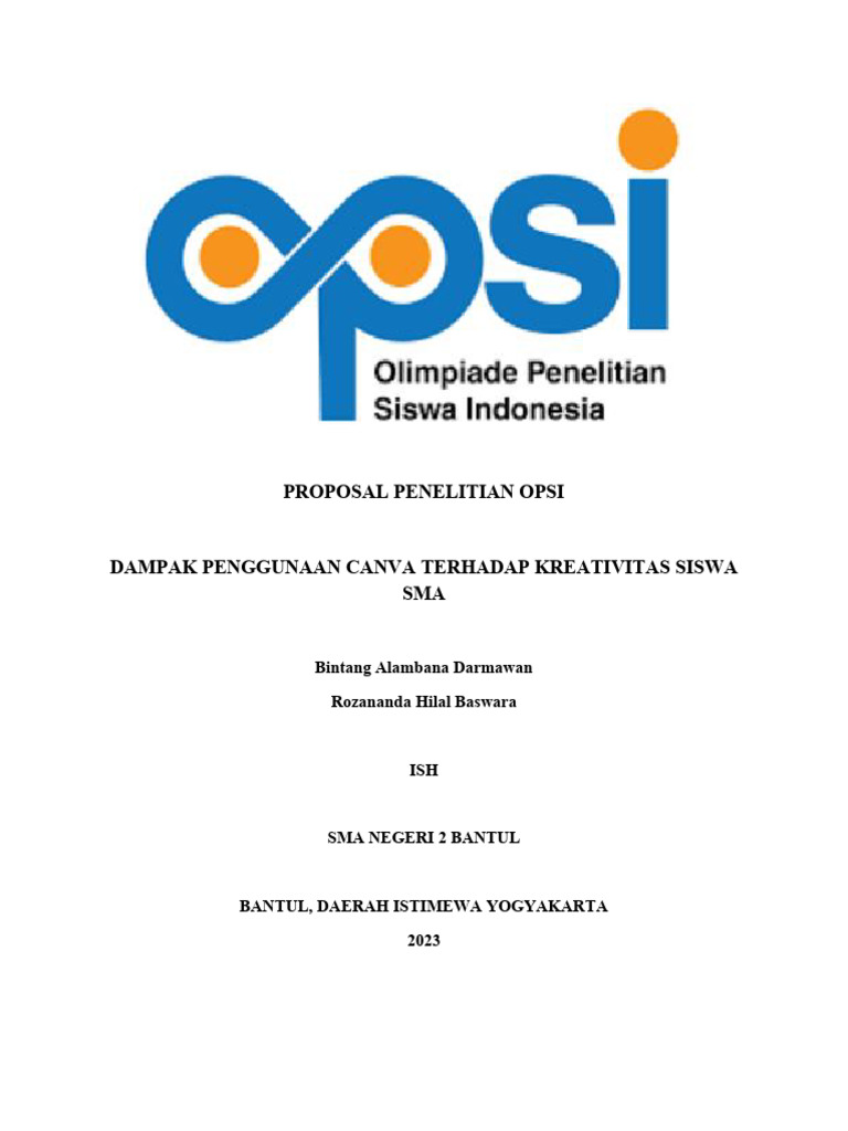 Dampak Penggunaan Canva Terhadap Kreativitas Siswa Sman 2 Bantul | PDF | Karier & Perkembangan ...