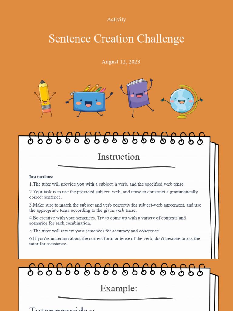 Creating Sentence Challenge | PDF