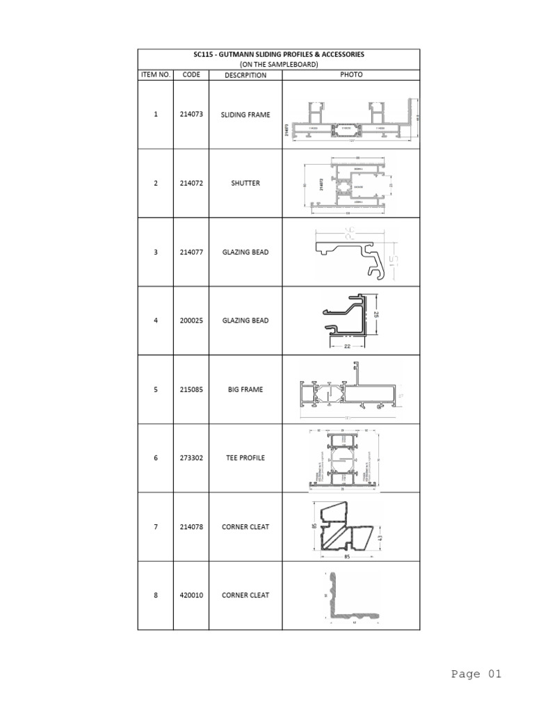 SC115 Material Schedule | PDF