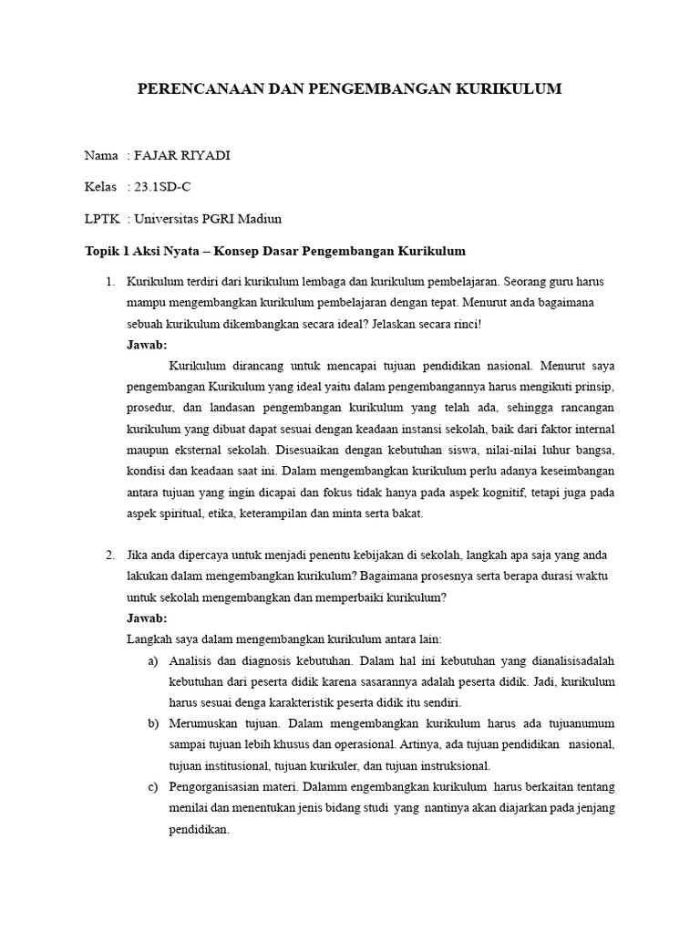 Aksi Nyata Fajar Riyadi | PDF