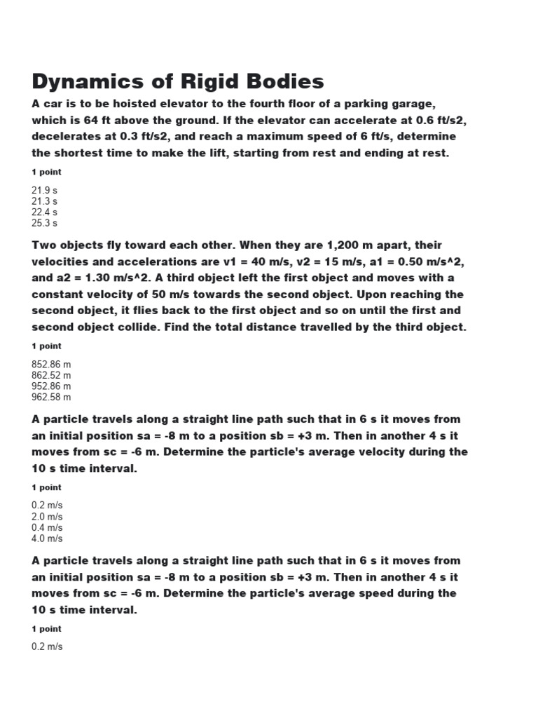 Dynamics of Rigid Bodies | PDF