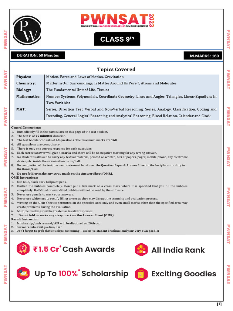 Class 9th Ques Paper | PDF | Cell (Biology) | Chemical Substances