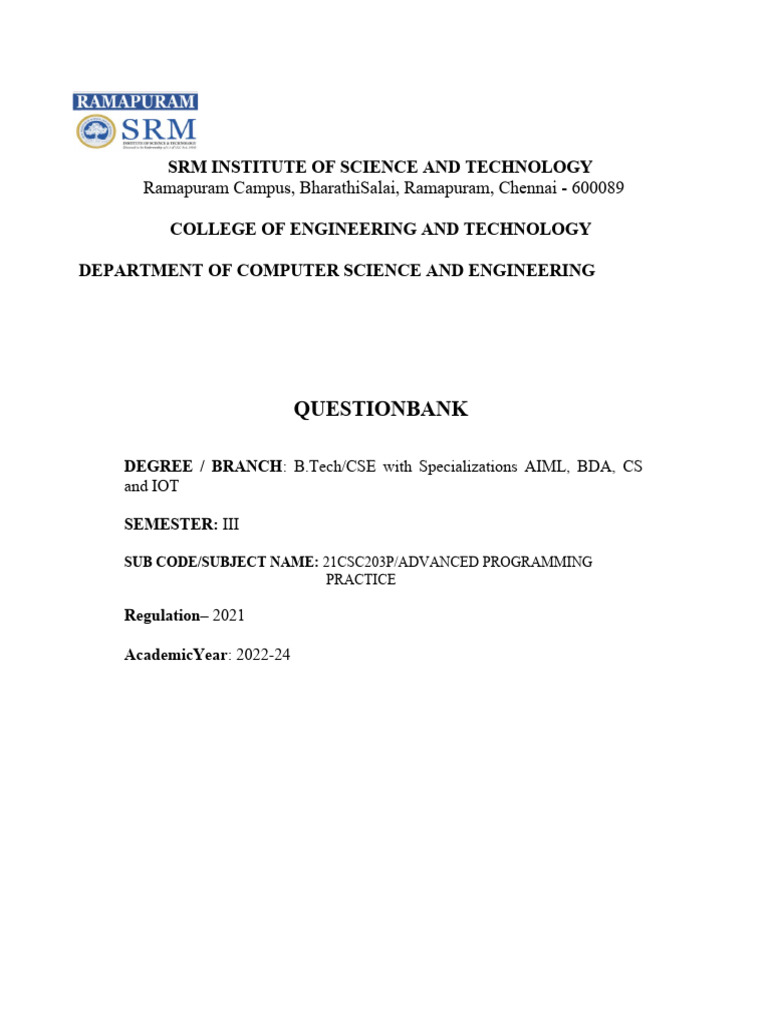 APP Question Bank Unit3 | PDF | Programming Paradigms | Model–View ...