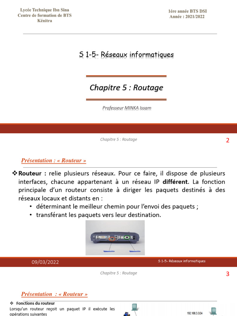 Chapitre 5 - Routage - Part1 | PDF