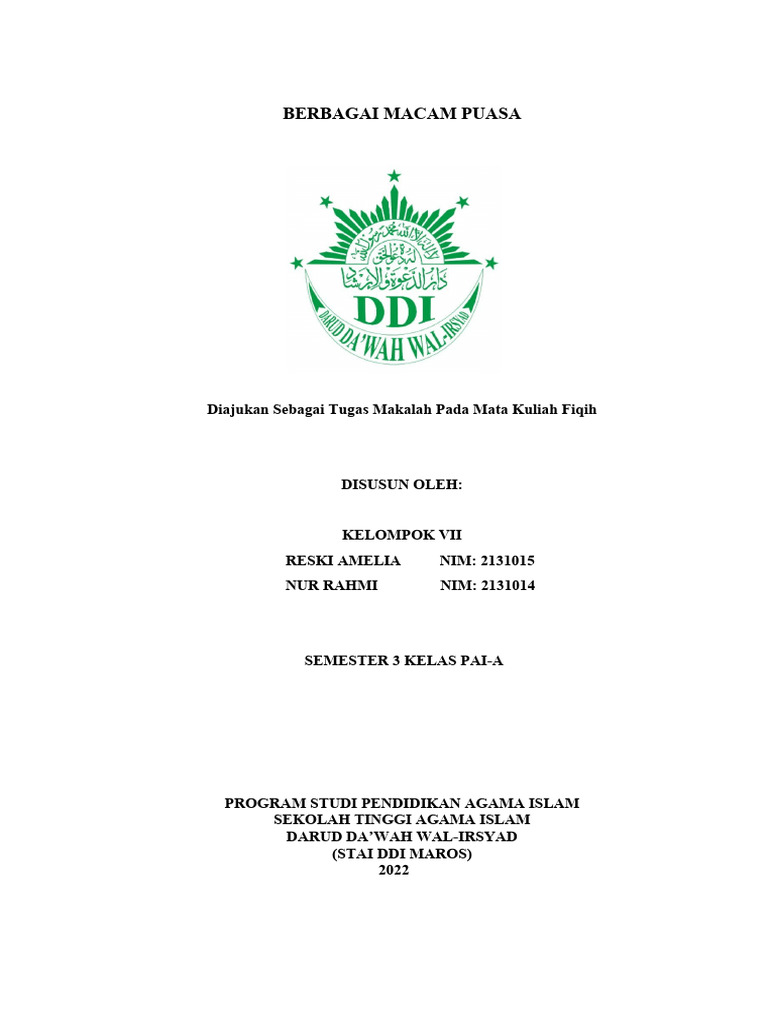 Jenis-jenis Puasa dalam Islam | PDF
