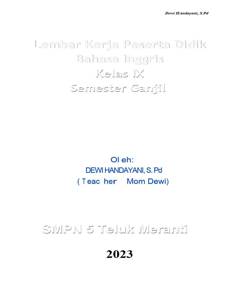 LKPD Kelas Ix Semester Ganjil | PDF