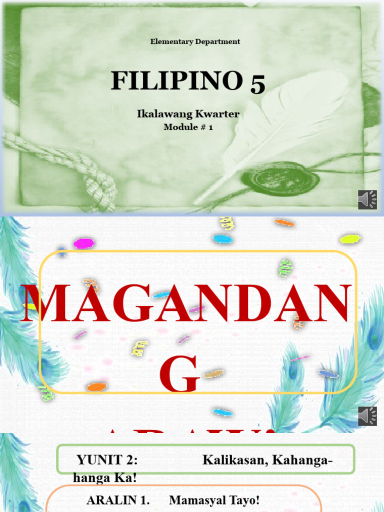 FILIPINO 5-MODYUL 3-Aralin 1 | PDF
