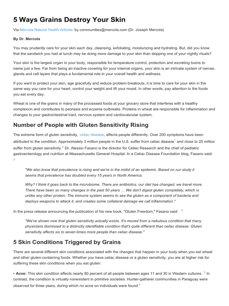 5 Ways Grains Destroy Your Skin | PDF