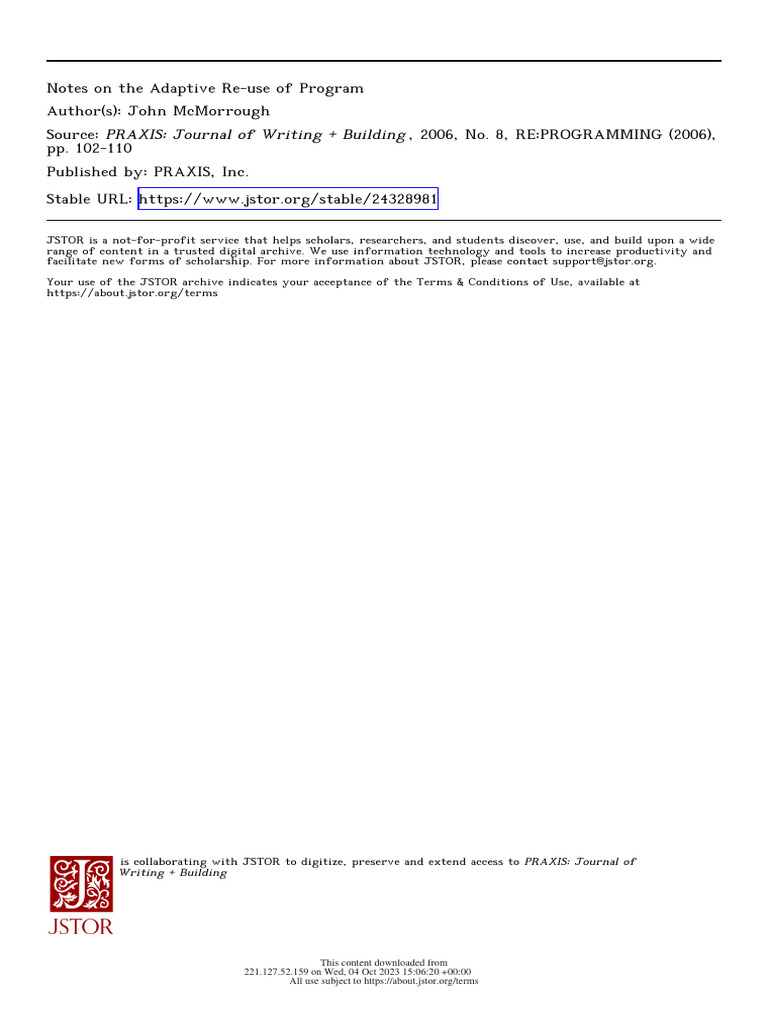 McMorrough NotesAdaptiveReuse 2006 | PDF