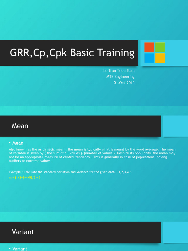 GRR Basic Training | PDF | Standard Deviation | Variance