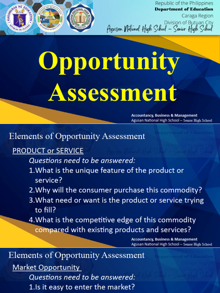 Opportunity Assessment | PDF