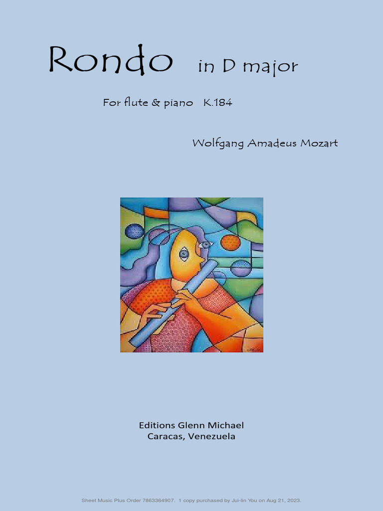 Mozart Rondo in D For Flute Piano | PDF