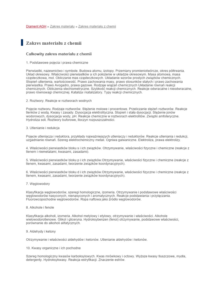Diament AGH Chemia 2023 | PDF