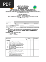 Patient Dangling Procedure Checklist | PDF | Balance (Ability ...