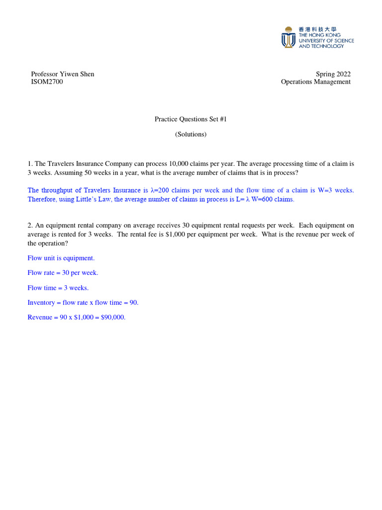 ISOM2700 Practice Set1 Solution | PDF