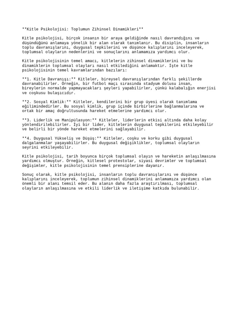 Kitle Psikolojisi | PDF Kitle Psikolojisi | PDF