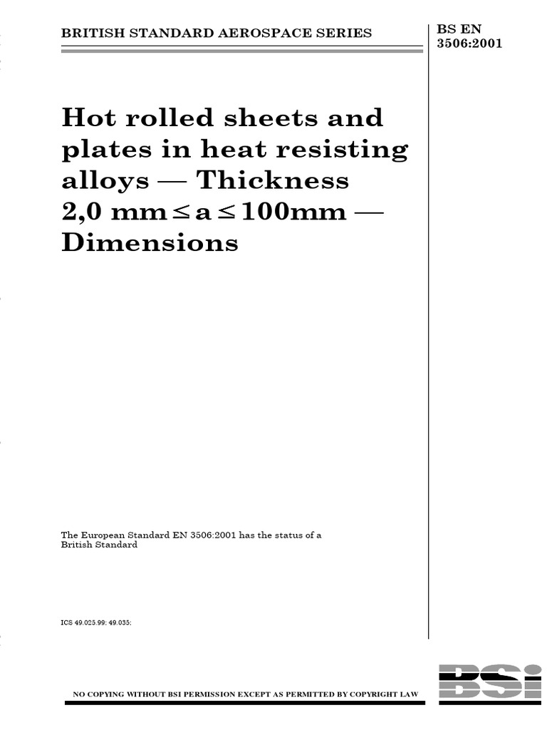 BS en 03506-2001 | PDF