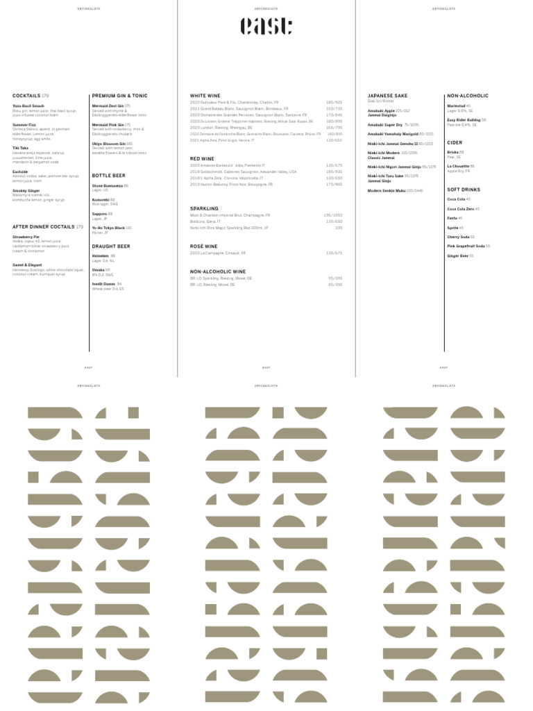 East Drinkmeny 2023 06 21 | PDF | Soft Drink | Grape
