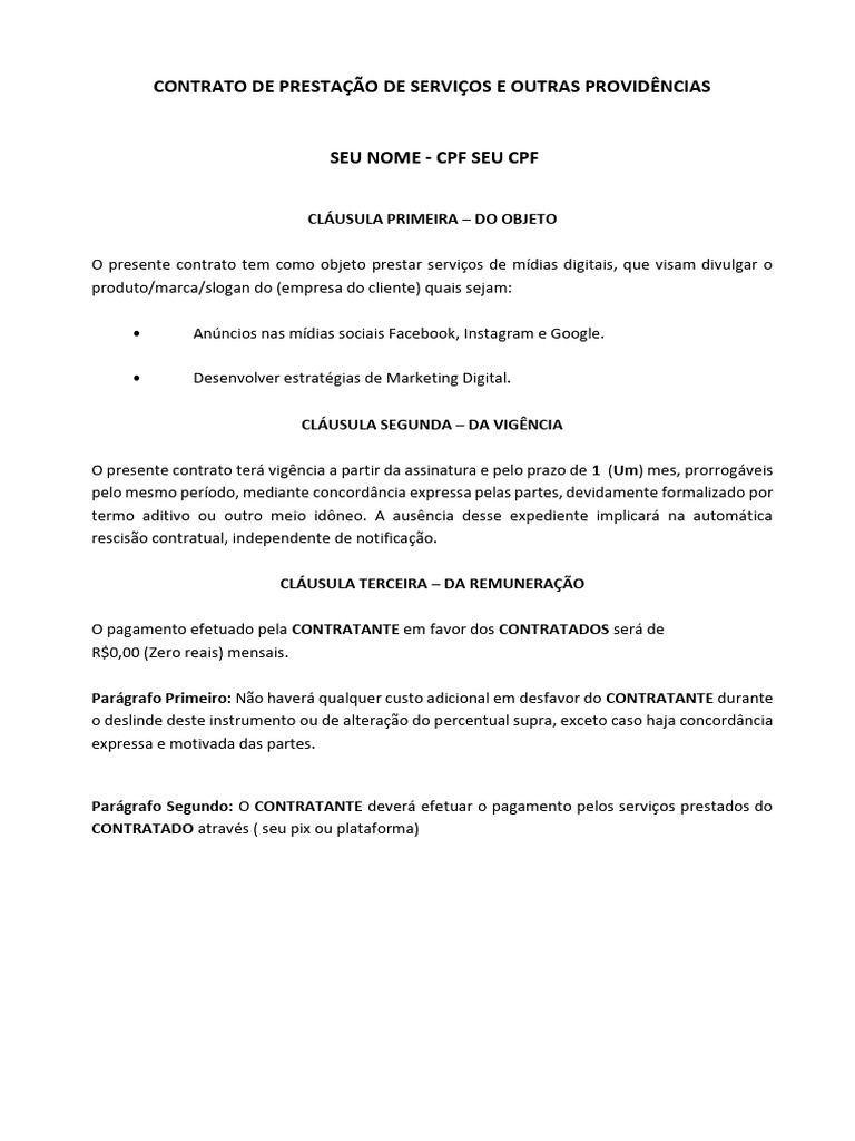 Modelo de Contrato | PDF