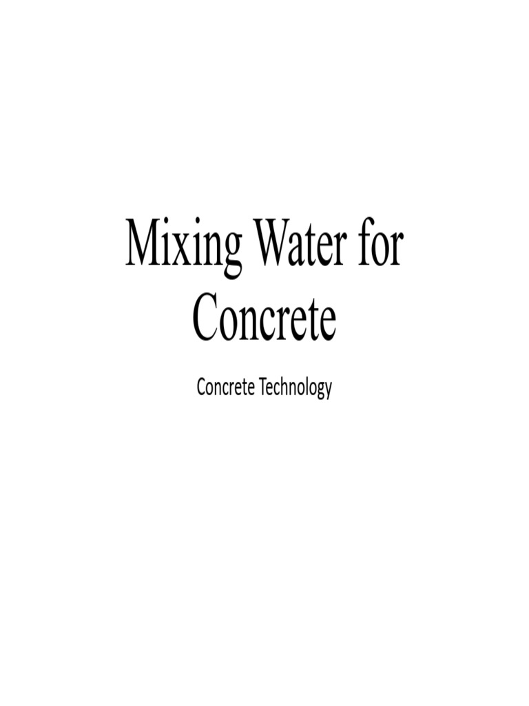 04 Mixing Water For Concrete | PDF