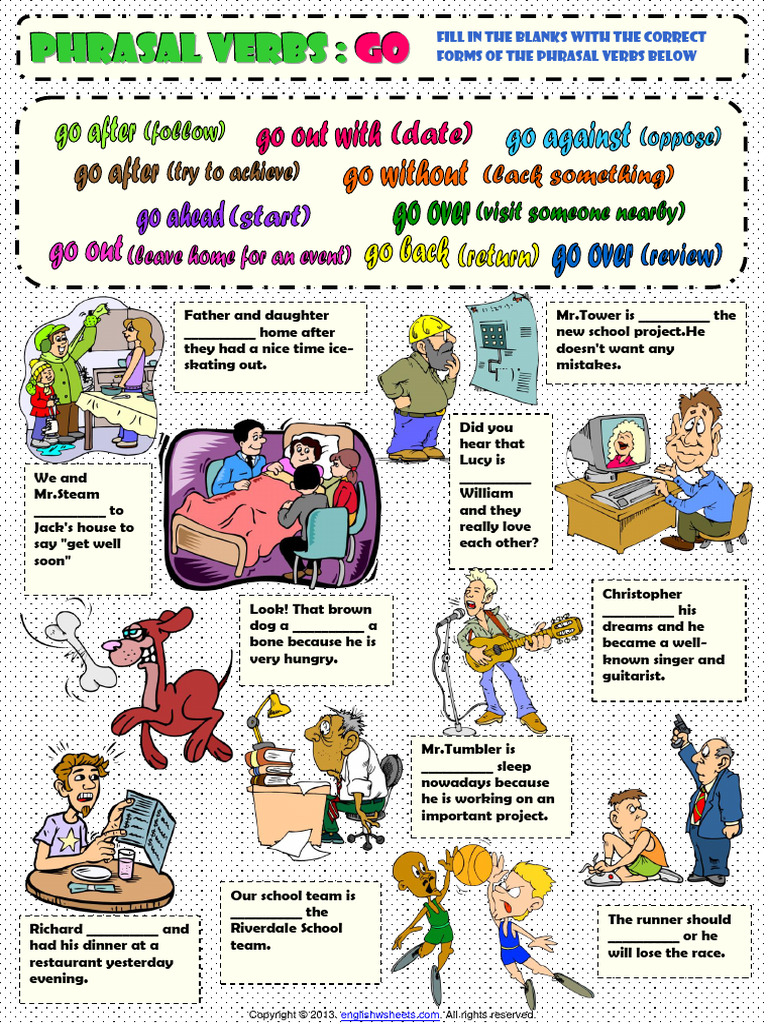 Phrasal Verbs With The Verb Go Worksheet | PDF