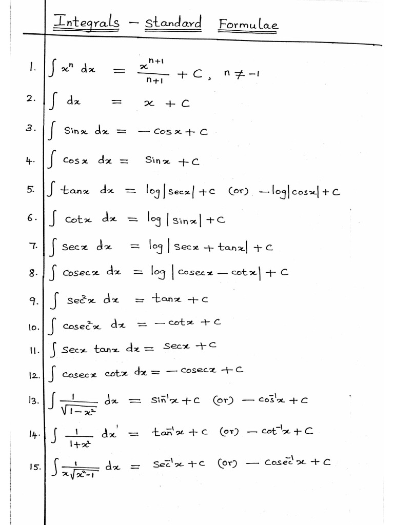 Integral Formulas | PDF