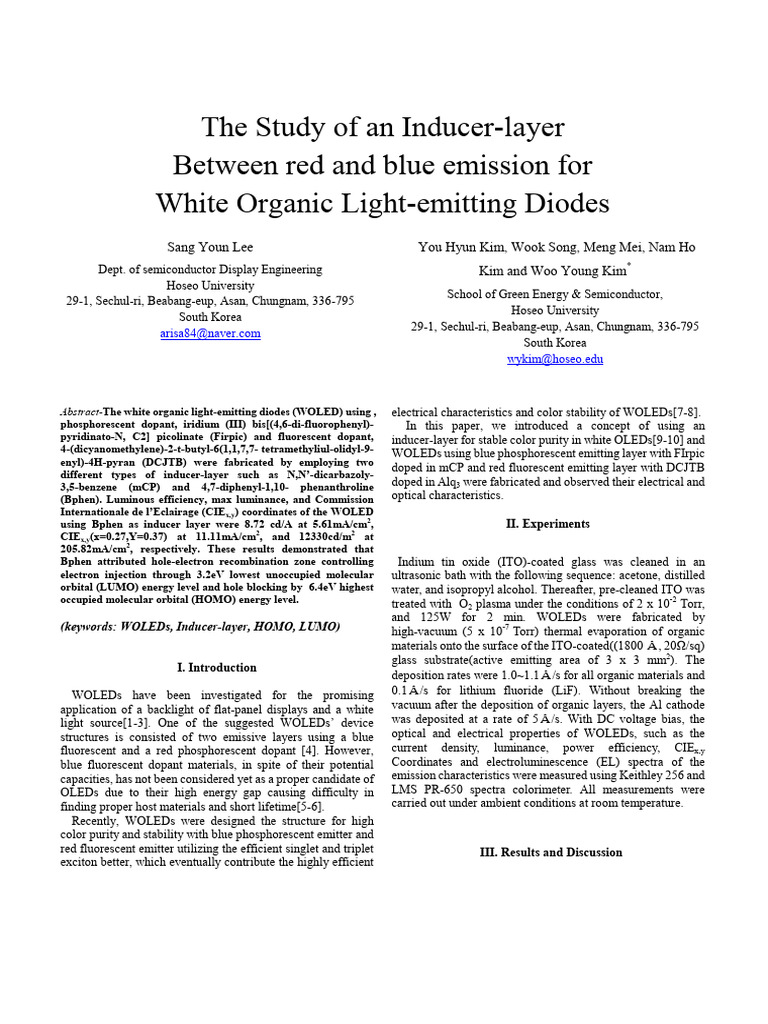 The Study of An Inducer-Layer Between Red and Blue Emission For White ...
