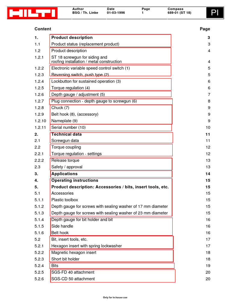 Other - Electrical Tools - Screw Gun st18 - Operation Manual | PDF