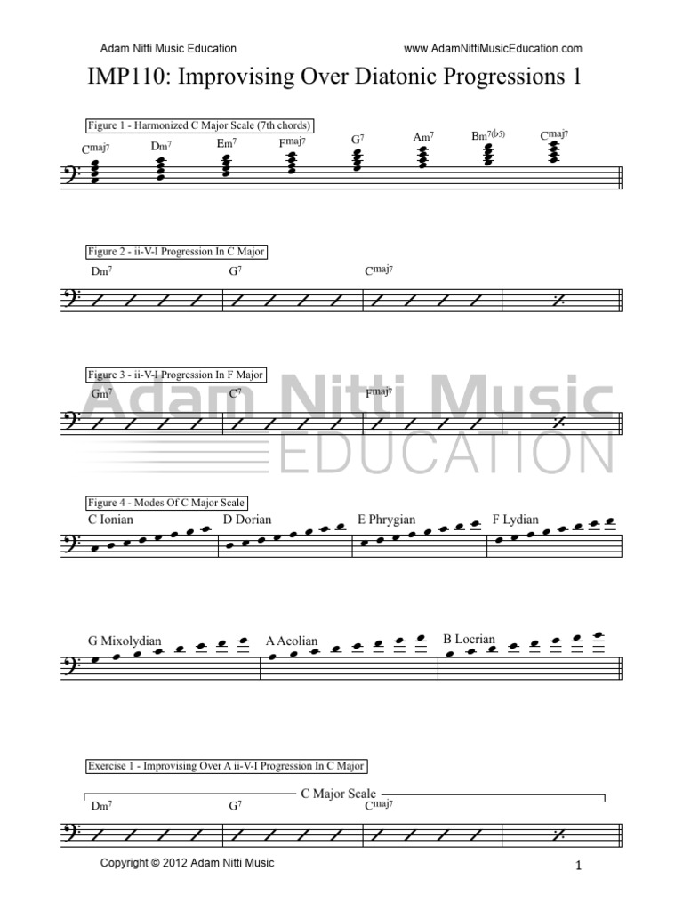 IMP110 Diatonic Progressions Improv 1 | PDF | Musicology | Musical Scales