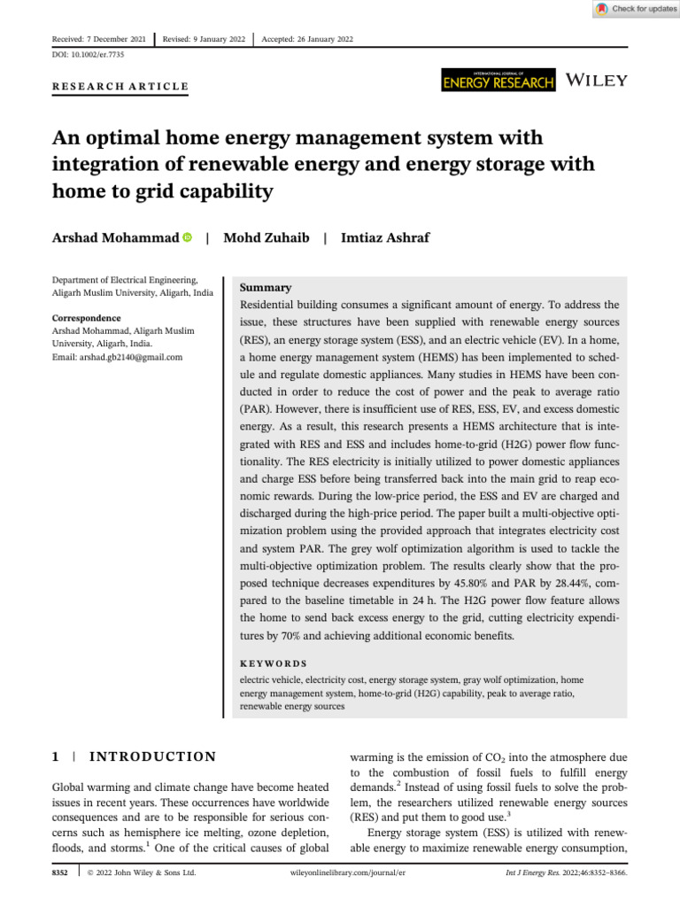 Smart Home Energy Optimization | PDF | Electrical Grid | Electric Power