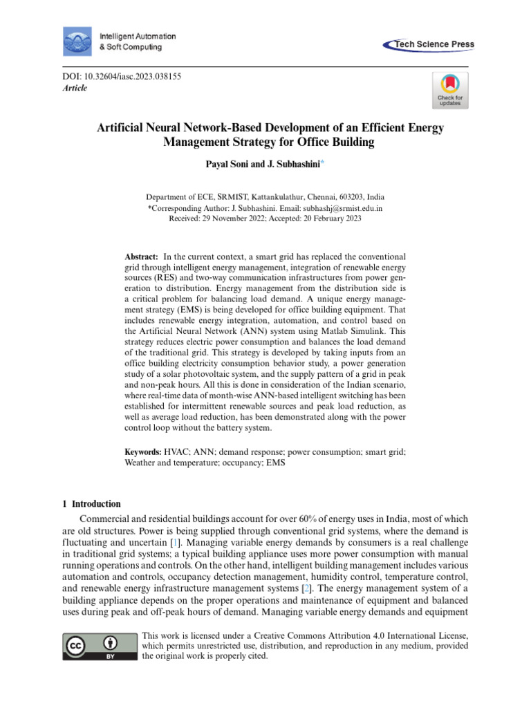 ANN Based Development of An Efficient Energy Management | PDF ANN Based Development of An Efficient Energy Management | PDF