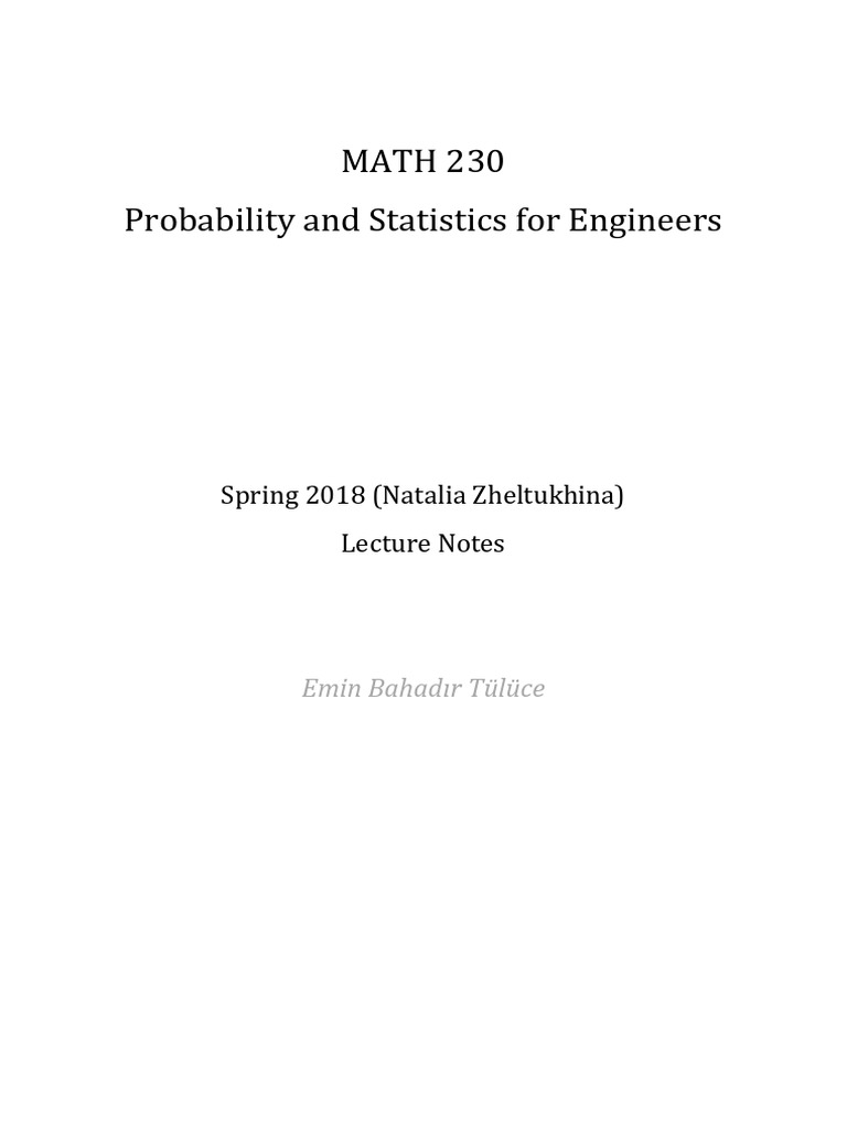 Math230 - LectureNotes 1 | PDF