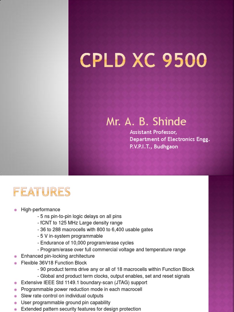 CPLD XC9500 | PDF | Input/Output | Electronic Circuits