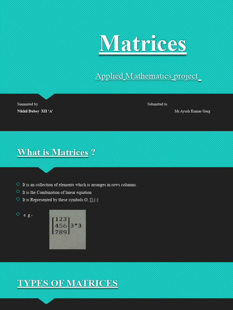 Class 12 Math: Understanding Matrices | PDF