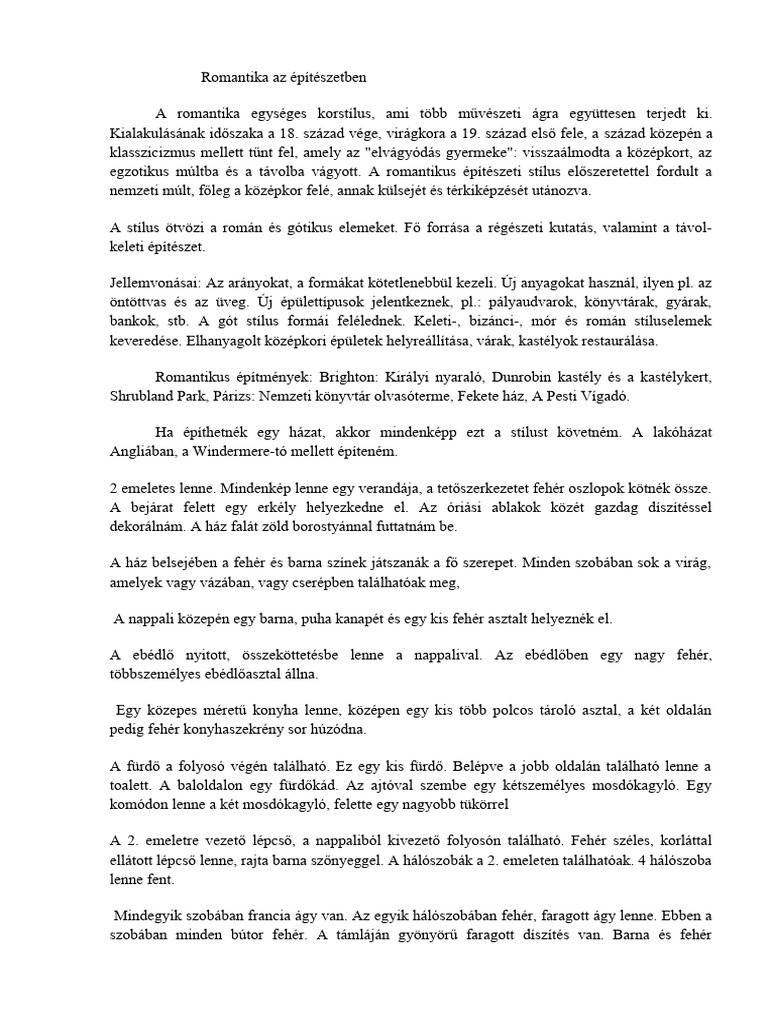 Romantika Az Építészetben | PDF