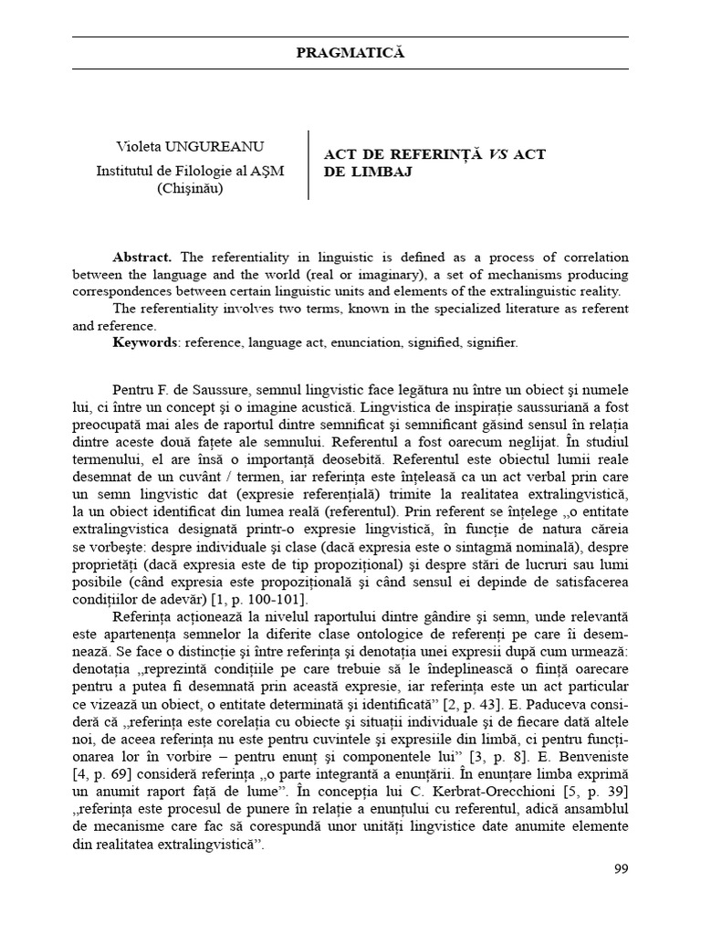 Referent Si Semnificant | PDF