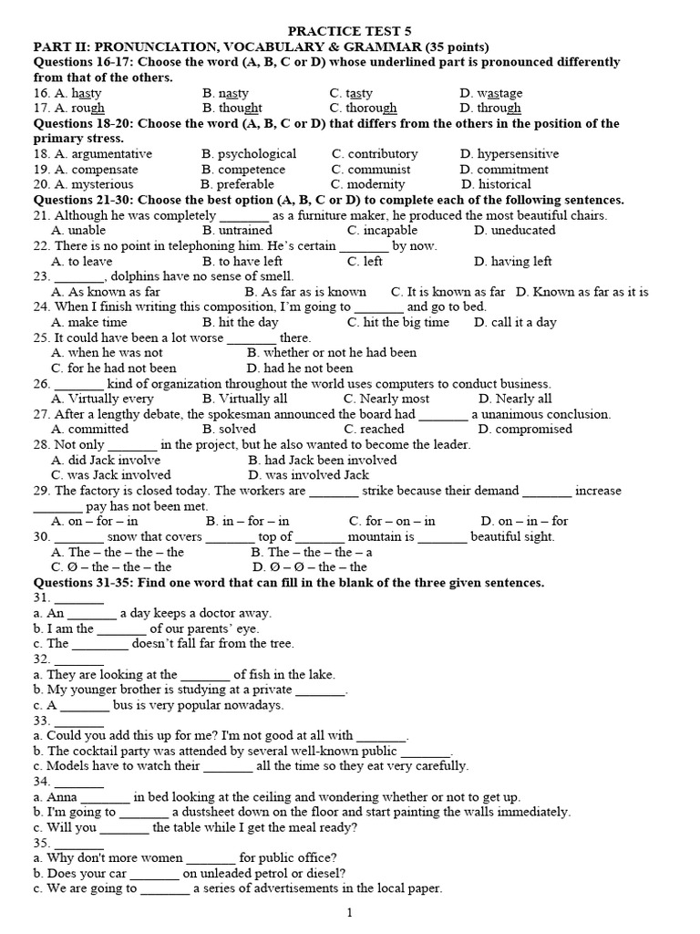 Practice Test 5 Pdf